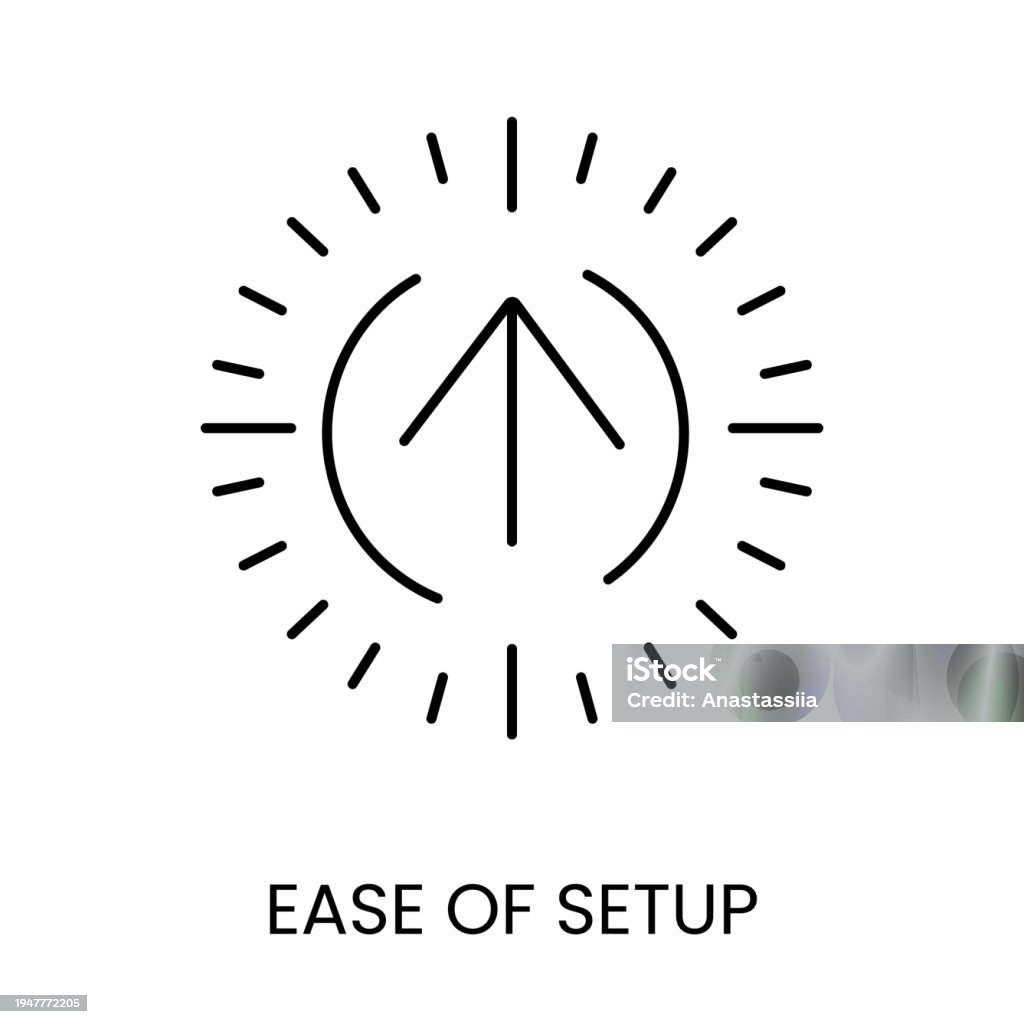 Easy To Set Up Setup Linear Icon In Vector Stock Illustration ... Easy To Set Up Setup Linear Icon In Vector Stock Illustration ...