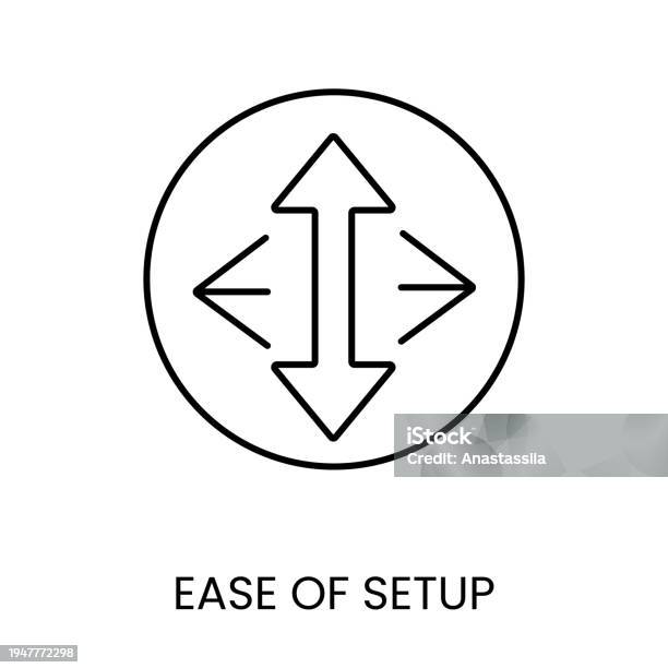 Easy To Set Up Setup Linear Icon In Vector Stock Illustration ... Easy To Set Up Setup Linear Icon In Vector Stock Illustration ...