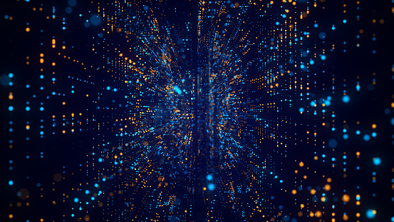 Abstract Scifi Tunnel Digital Database Cyberspace Decoding Algorithms