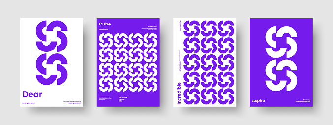 Tata Letak Brosur Abstrak Desain Banner Geometris Template Latar