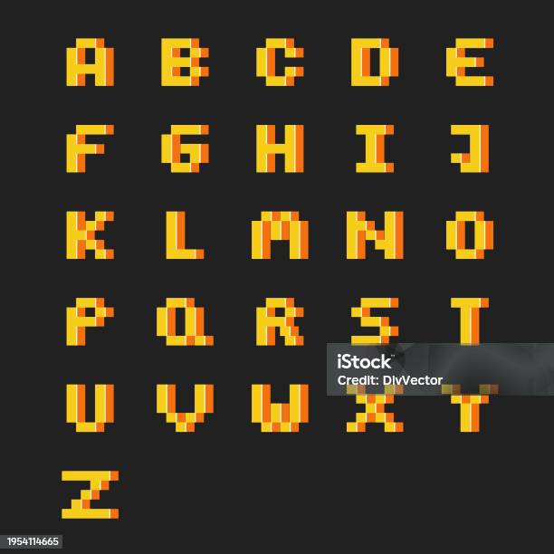Pixel Font Vector Set Stock Illustration - Download Image Now ... Pixel Font Vector Set Stock Illustration - Download Image Now ...