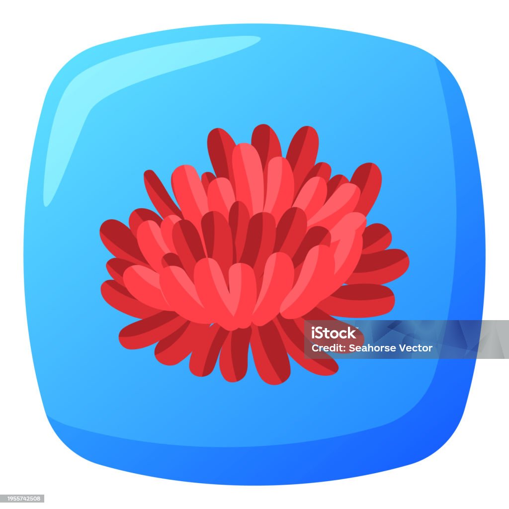 Red Flower In Blue Ice Cube Vibrant Floral Design Preserved In Ice Fresh Flower Concept