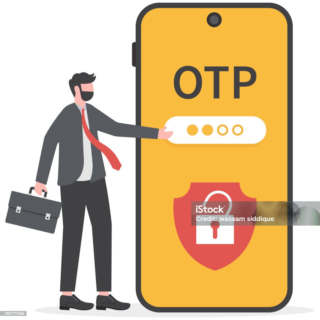 Otp Authentication And Secure Verification Never Share Otp And Bank Details Concept Stock