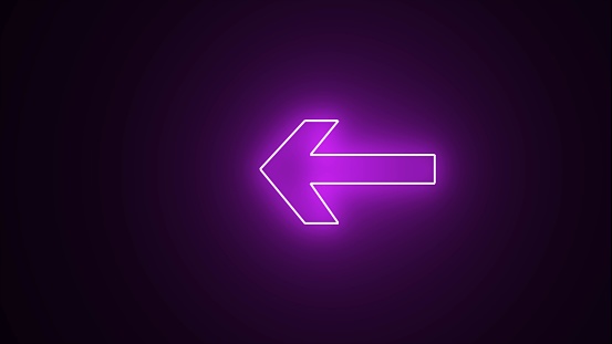 Flashing Neon Icon To The Left Arrow Abstract Neon Purple Arrow Icon ... Flashing Neon Icon To The Left Arrow Abstract Neon Purple Arrow Icon ...