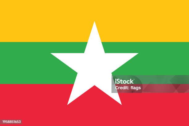 Myanmar Flag The Official Ratio Flag Icon Standard Color Standard Size