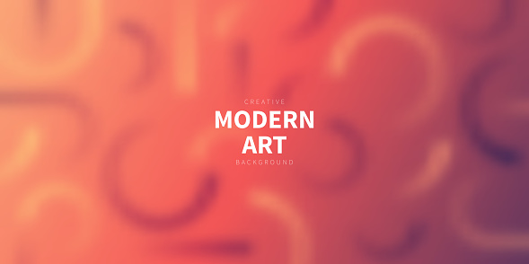 Abstract Blurred Design With Geometric Shapes Trendy Red Gradient Stock
