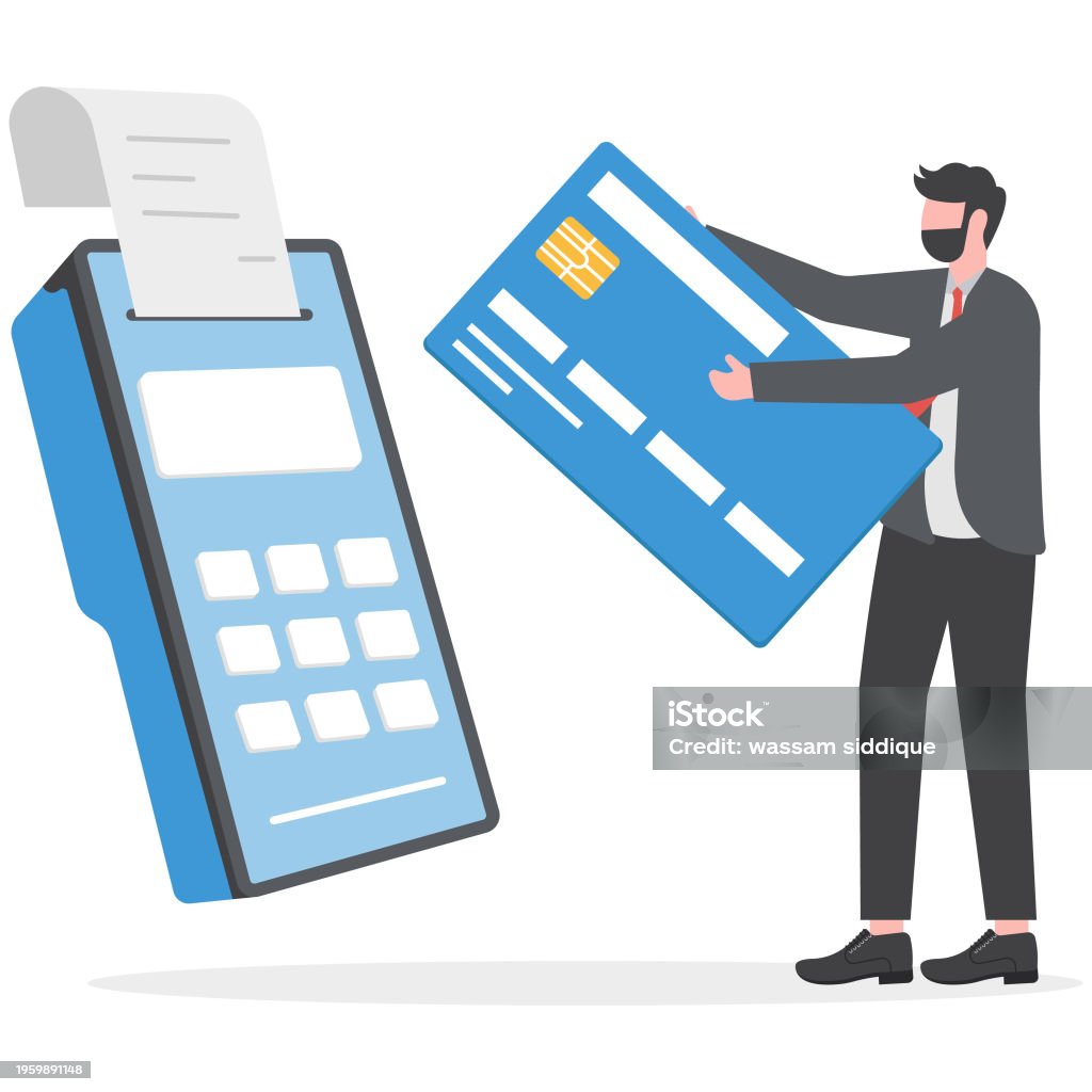 Person Paying Bill With Credit Card At Pos Terminal And Get Cash Back And Rewards Stock