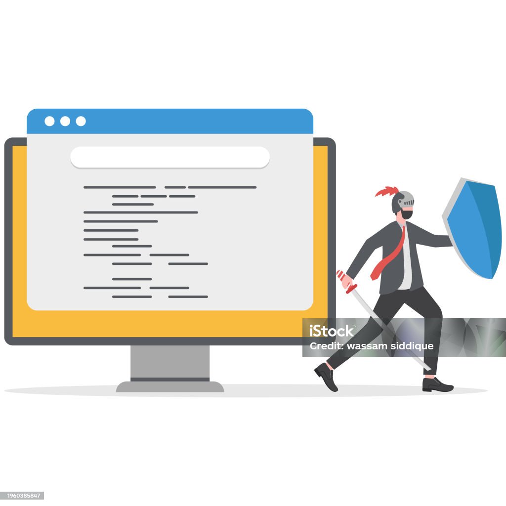 Cyber Security Data Protection Metaphors Set Database Cyber Security Control Protection Of