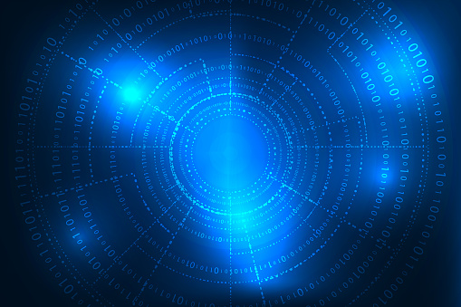 Big Data Visualization Technology Abstract Binary Code With Data Connection Background Stock