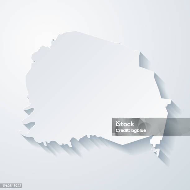 White County Tennessee Map With Paper Cut Effect On Blank Background