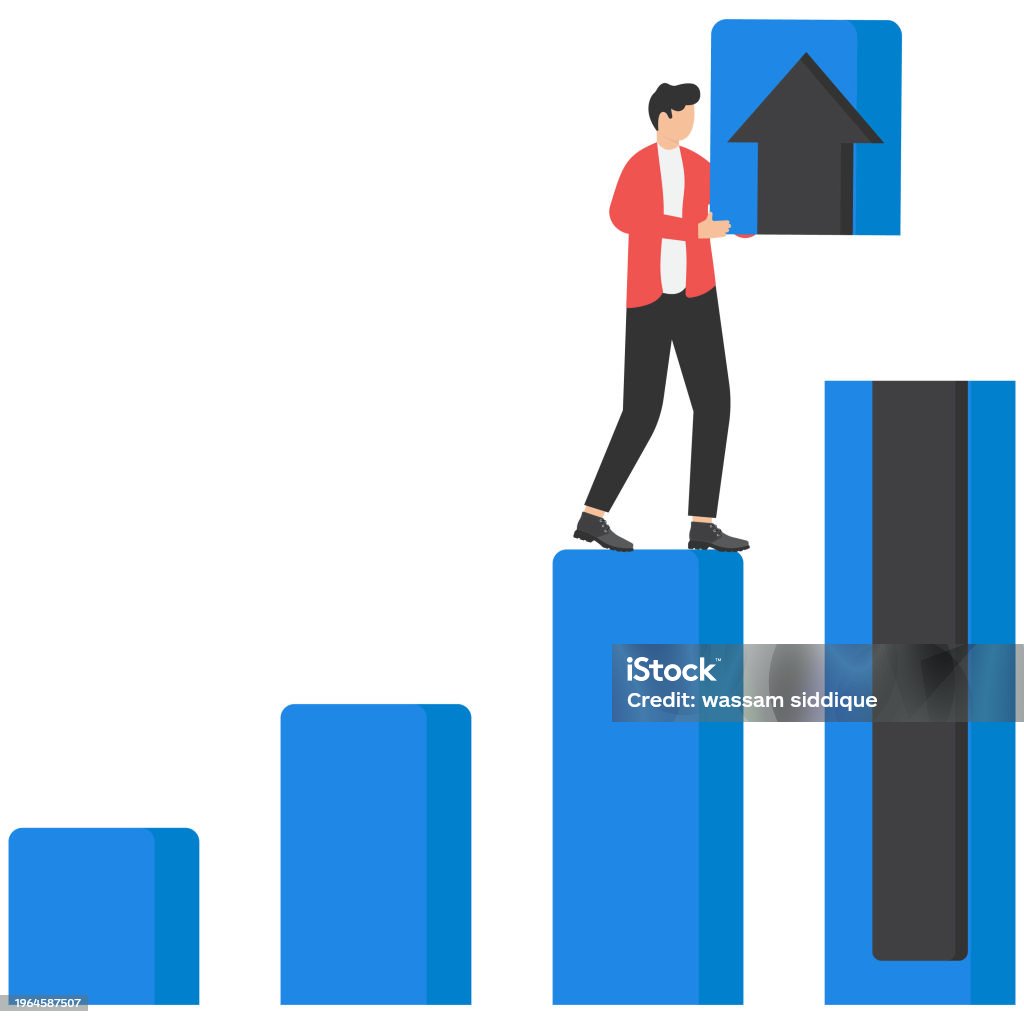 Business Growth Concept Businessman Putting Block Onto Tower Graph ... Business Growth Concept Businessman Putting Block Onto Tower Graph ...
