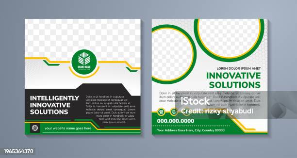 Koleksi Template Desain Banner Posting Media Sosial Abstrak Dengan