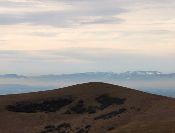 Free Stock Photo of Cross on Hill Overlooking Landscape | Download Free ...