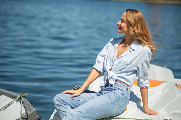 Free Stock Photo of Woman Sitting in Boat on Lake | Download Free ...