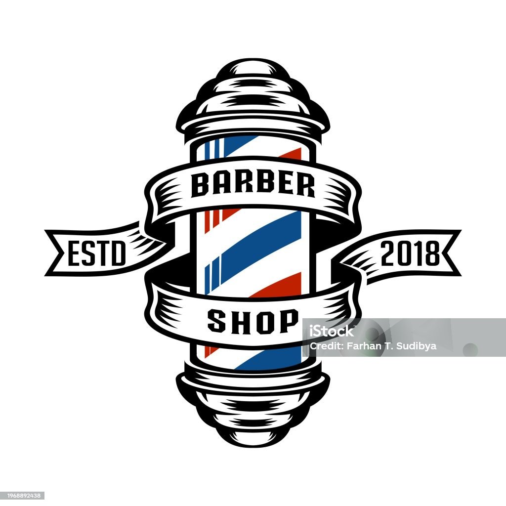 Barber Shop Pole Logo Vintage Illustration Stock Illustration ... Barber Shop Pole Logo Vintage Illustration Stock Illustration ...