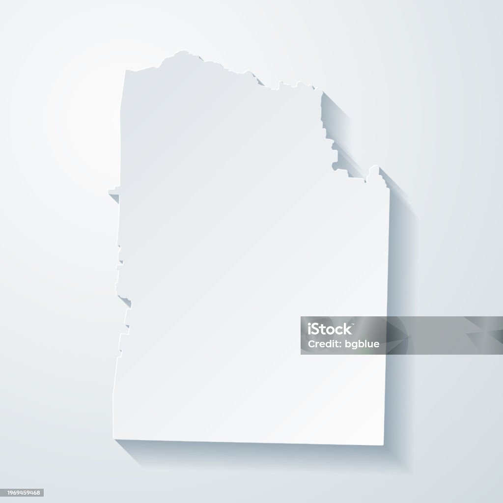 Giles County Tennessee Map With Paper Cut Effect On Blank Background