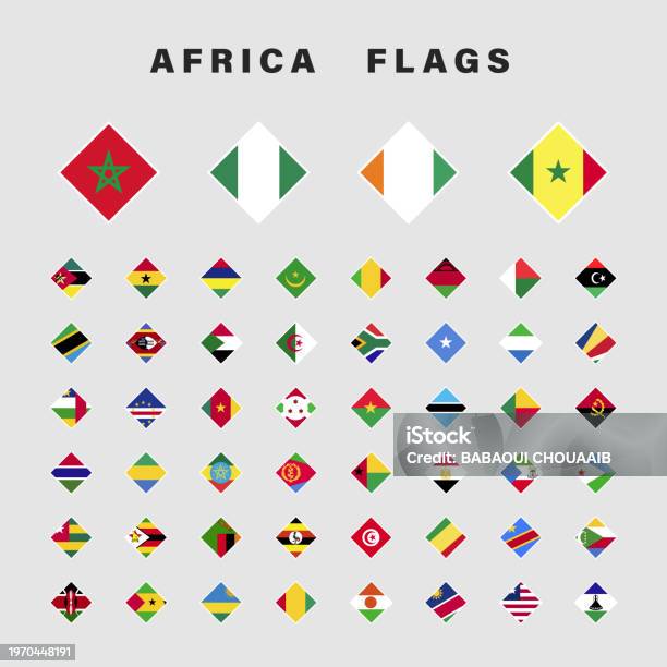 Vector Set Of Flat African Flags Stock Illustration Download Image