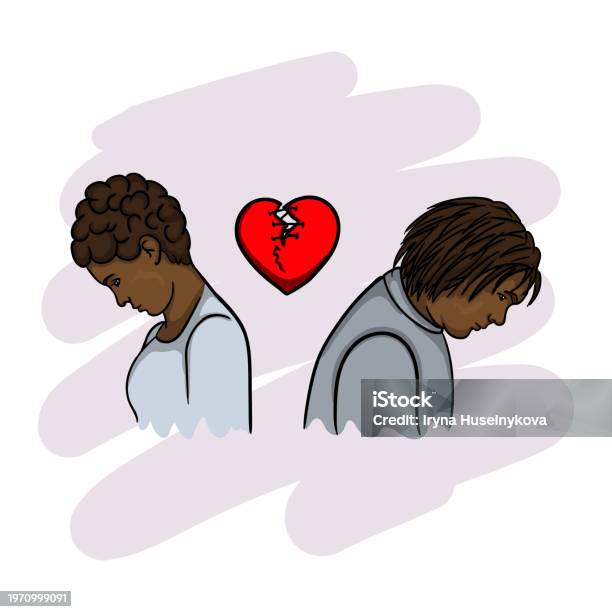 A Young Couple A Darkskinned Guy And A Girl Quarreled And Broke Their