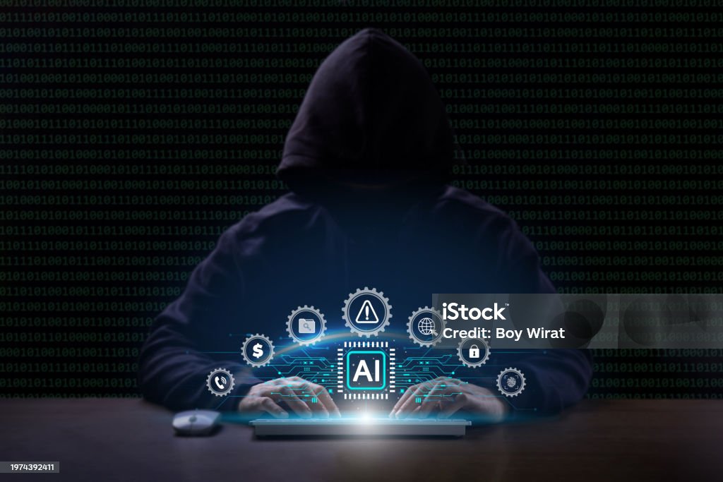 Cyber Security And Tech Warning Or Scam Concept Hackers Utilize Ai Algorithms To Automate