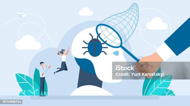 Ai Bug Robot Tester Finding Searching Program Bugs Mistakes Robot Error Concept Ai Checks Code