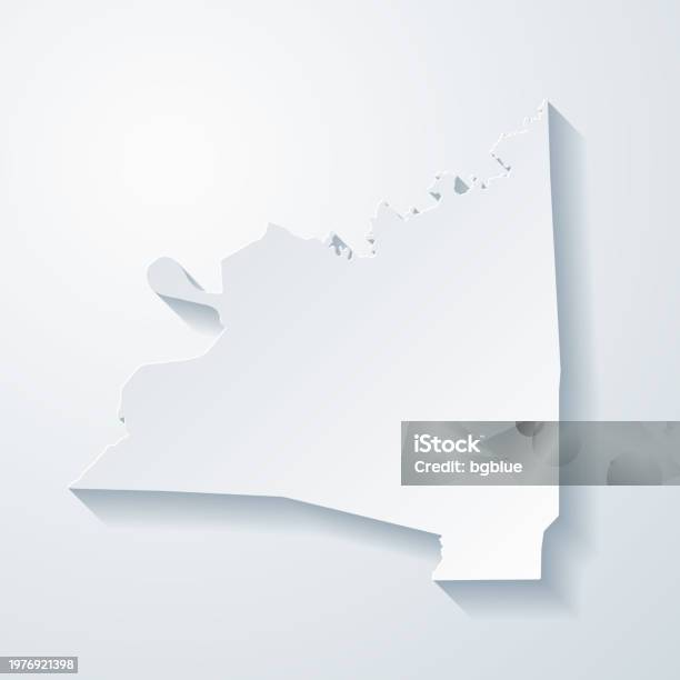 Claiborne County Mississippi Map With Paper Cut Effect On Blank