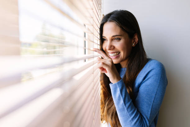 Free Stock Photo of Woman in venetian blinds shadow | Download Free ...