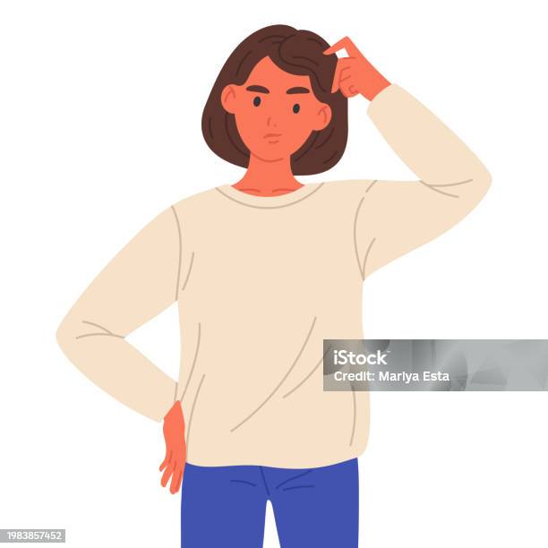 Ilustración de Mujer Pensante Dudando Chica Pensativa Personaje ... Ilustración de Mujer Pensante Dudando Chica Pensativa Personaje ...