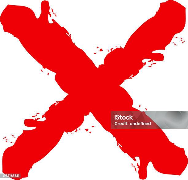 Red Cross Sign Icon Wrong Mark Icon Red Cross X Symbol Grunge X Icon Stock Illustration