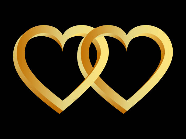 80 Two Hearts Joined Together Silhouette Stock Illustrations Royalty