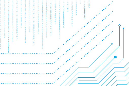 Circuit Lines Technology Abstract Background Digital Circuit Lines And Binary Code Privacy