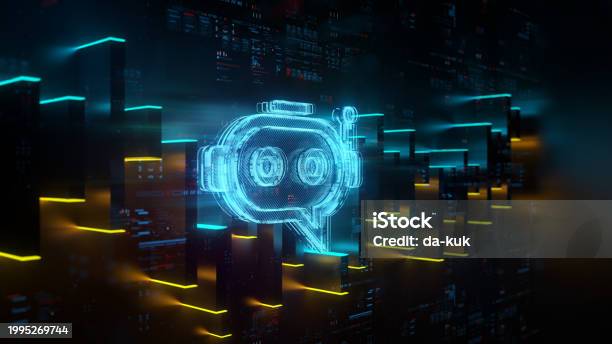 Digital Chatbot Icon On Future Tech Background Productivity Of Ai Bots ... Digital Chatbot Icon On Future Tech Background Productivity Of Ai Bots ...