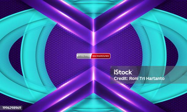 Pola Segi Enam Latar Belakang Ungu Dan Biru Abstrak Geometris Dengan