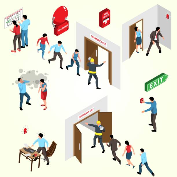 [90] Fire emergency evacuation plan Clipart Vector PNG , SVG, EPS, PSD, AI