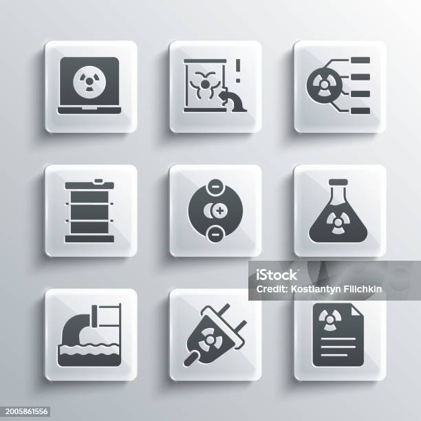 Set Steker Listrik Radiasi Dokumen Peringatan Radiasi Tabung Reaksi
