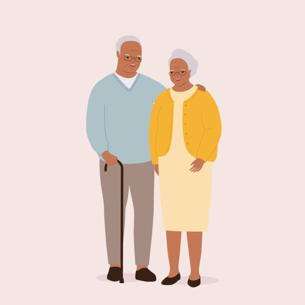 70 Elderly Couple Close Stock Illustrations Royalty Free Vector