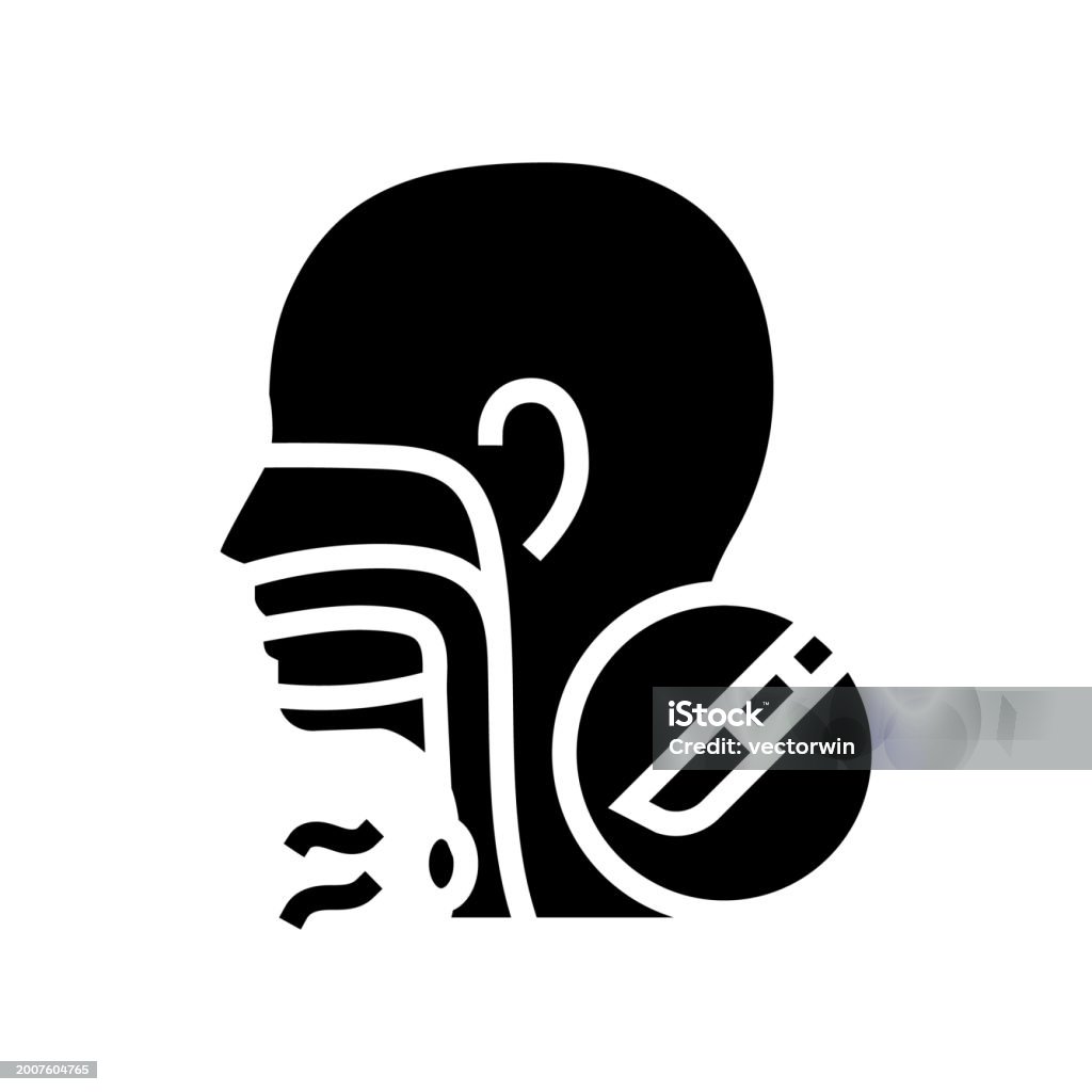 Laryngectomy Surgery Hospital Glyph Icon Vector Illustration Stock Illustration Download Image