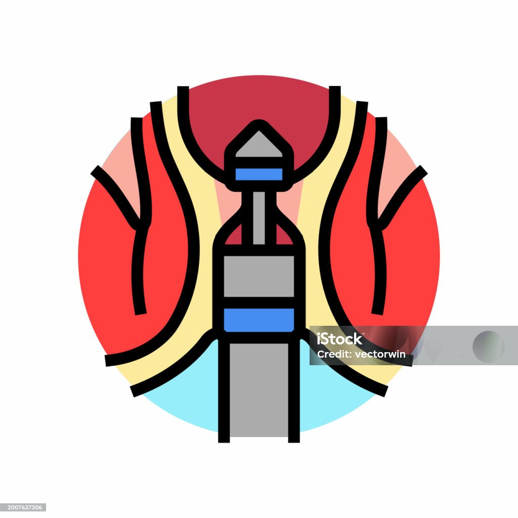 Hemorrhoidectomy Surgery Doctor Color Icon Vector Illustration Stock