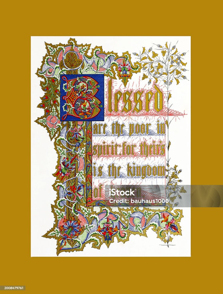Sermon On The Mount Bible Verses On Gold Stock Illustration Download
