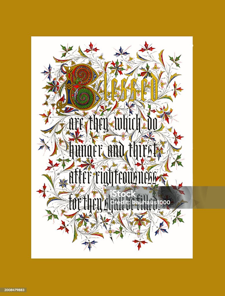Sermon On The Mount Bible Verses On Gold Stock Illustration Download