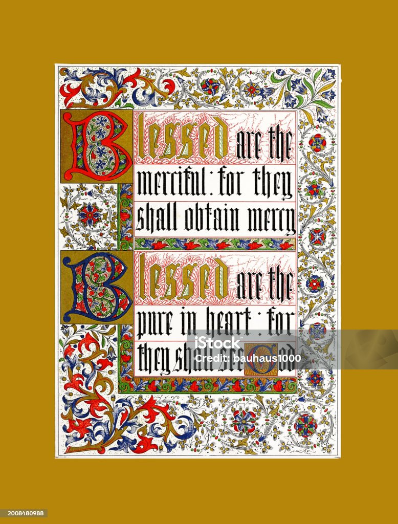 Sermon On The Mount Bible Verses On Gold Stock Illustration Download