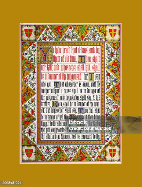 Sermon On The Mount Bible Verses On Gold Stock Illustration Download