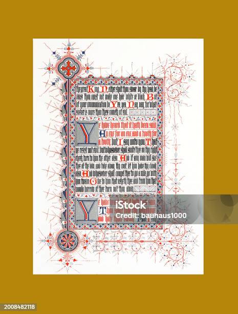 Sermon On The Mount Bible Verses On Gold Stock Illustration Download