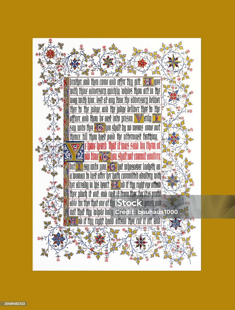 Sermon On The Mount Bible Verses On Gold Stock Illustration Download