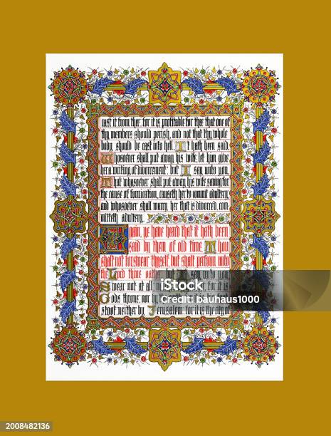 Sermon On The Mount Bible Verses On Gold Stock Illustration Download