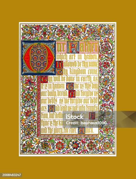 Ilustración De Sermon On The Mount Bible Verses On Gold Y Más Vectores