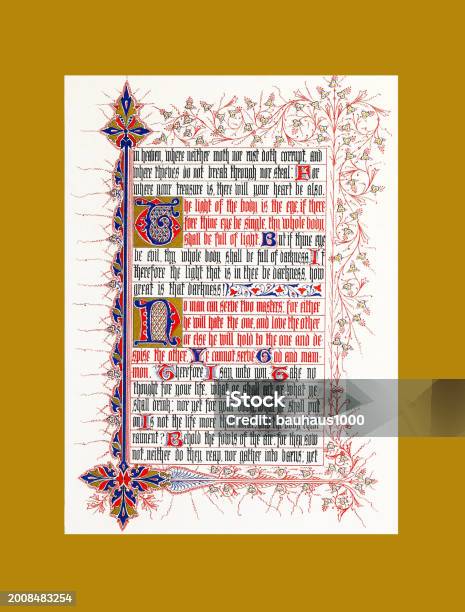 Sermon On The Mount Bible Verses On Gold Stock Illustration Download