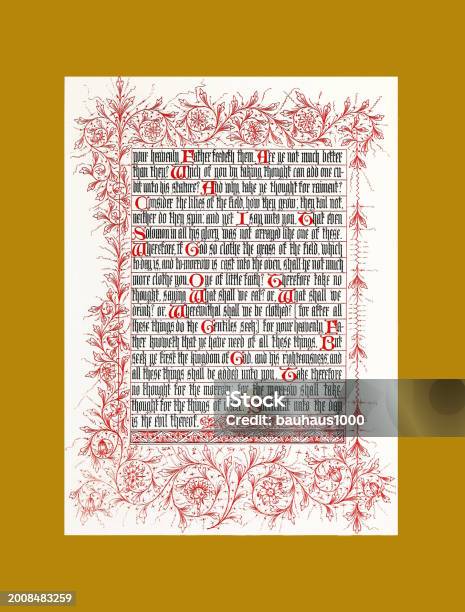 Sermon On The Mount Bible Verses On Gold Stock Illustration Download