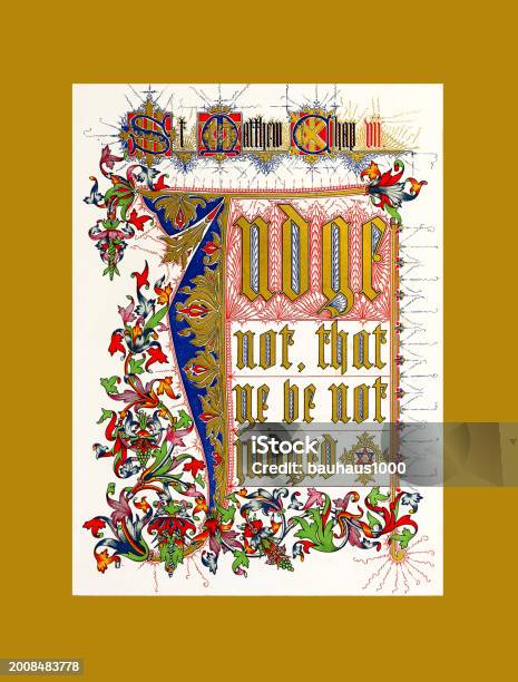 Sermon On The Mount Bible Verses On Gold Stock Illustration Download