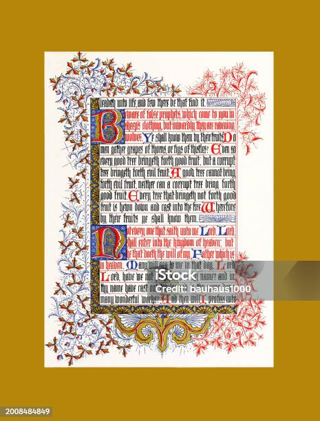 Sermon On The Mount Bible Verses On Gold Stock Illustration Download