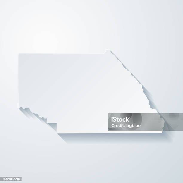 Saguache County Colorado Map With Paper Cut Effect On Blank Background Stock Illustration